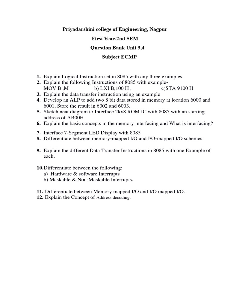 Question Bank Unit 3 & 4 | PDF Question Bank Unit 3 & 4 | PDF
