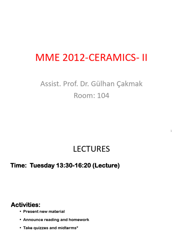 Ceramics II Course Overview and Properties | PDF | Crystal Structure ...