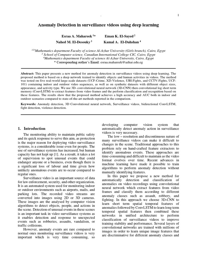 Anomaly Detection in Surveillance | PDF | Receiver Operating Characteristic | Computing
