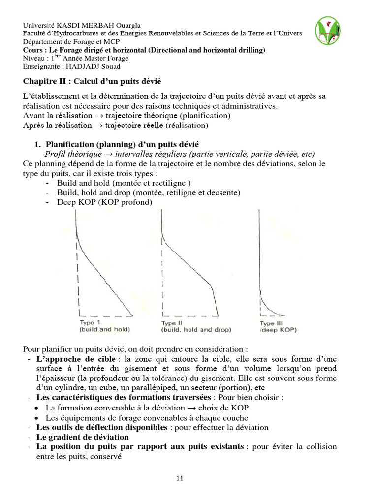 Calcul des Puits Déviés en Forage | PDF | Forage