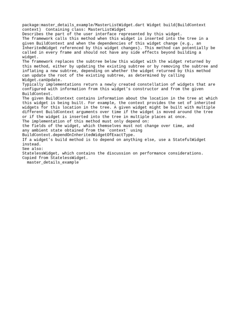 Build (BuildContext Context) | PDF Build (BuildContext Context) | PDF
