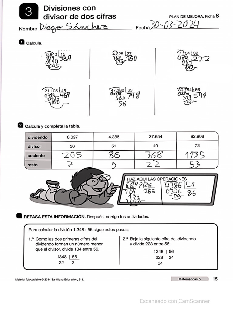 Divisiones de 2 Cifras | PDF