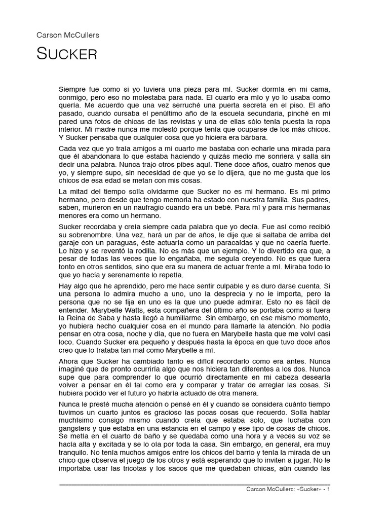 Mccullers Sucker | PDF