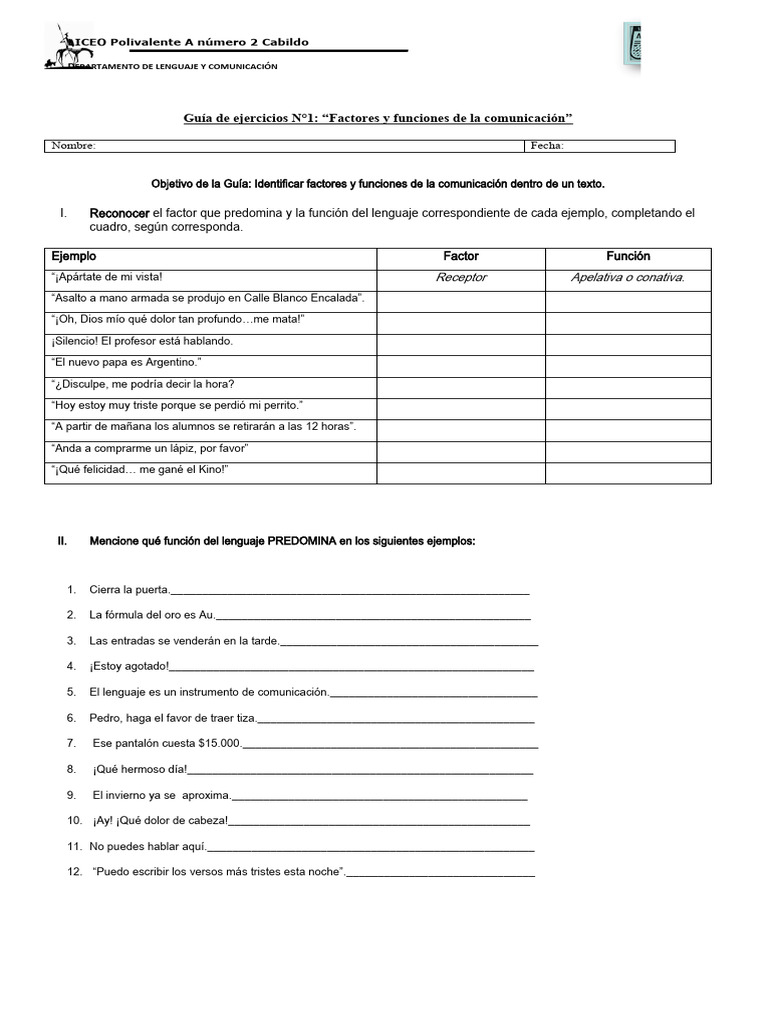 Factores y Funciones Del Lenguaje - 4° Medio | PDF Factores y Funciones Del Lenguaje - 4° Medio | PDF