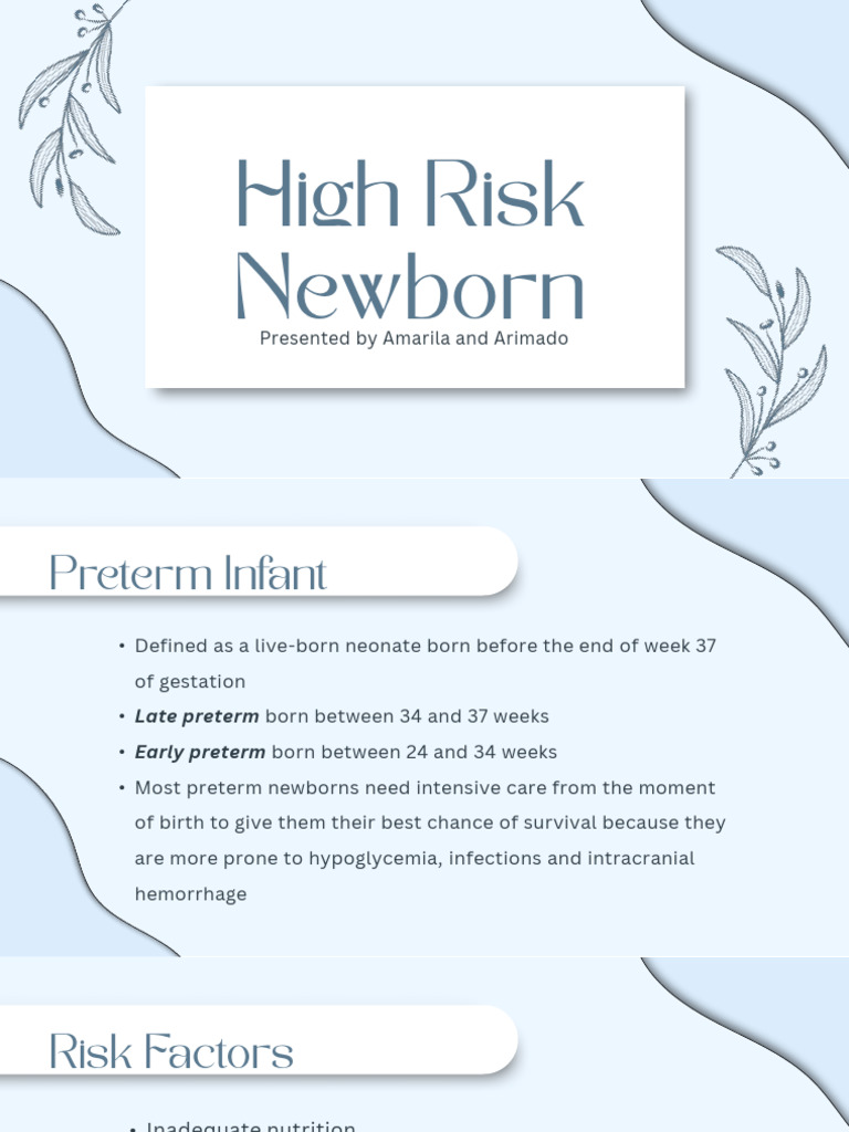 High Risk Newborn | PDF | Respiratory Diseases | Hepatitis B