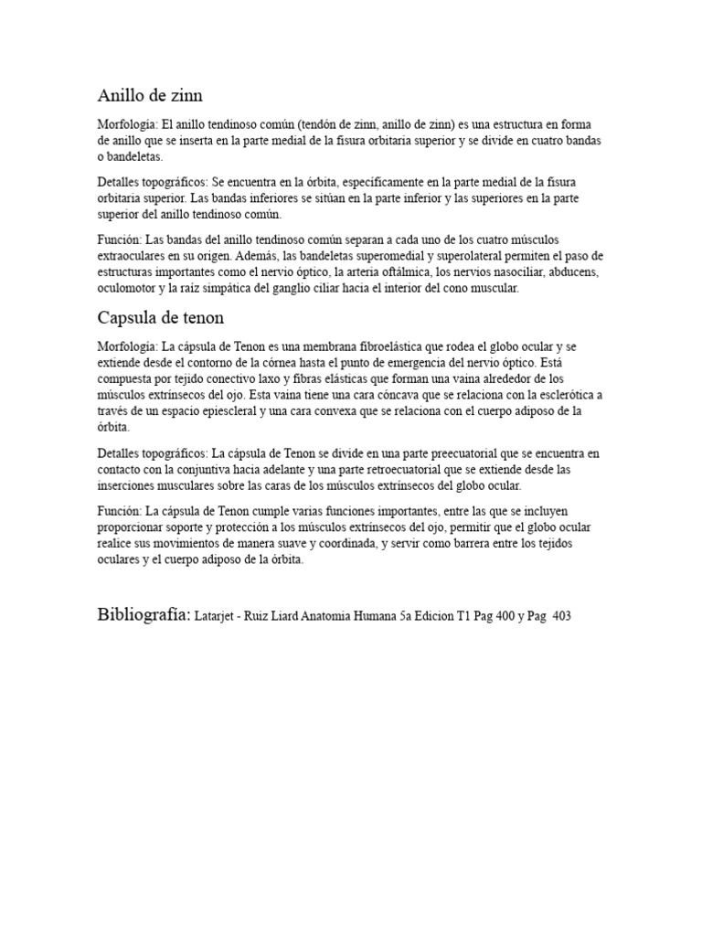 Aporte Formativas Tendon y Tapsula de Zinn | PDF