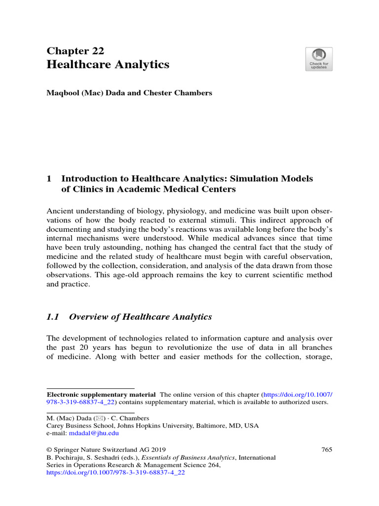 Healthcare Analytics | PDF | Simulation | Health Care