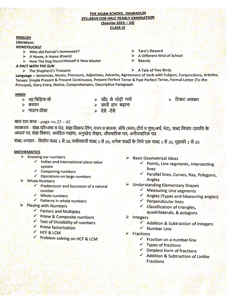 Hy Class Vi | PDF