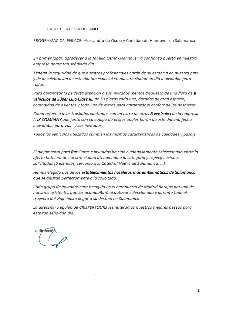 CASO 9 | PDF | Hotel | Transporte