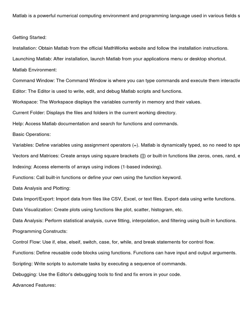 matlab | PDF | Matlab | Computer Programming