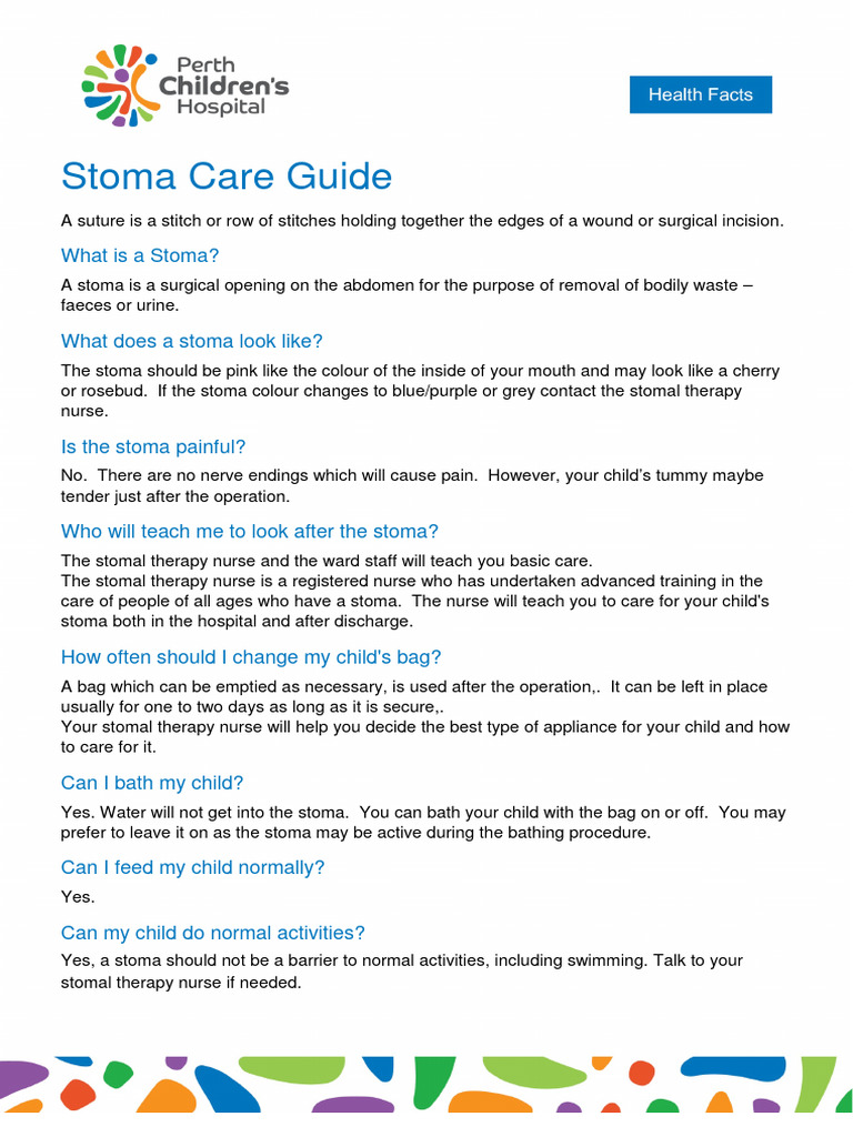 Stoma Care | Download Free PDF | Surgical Suture | Surgery