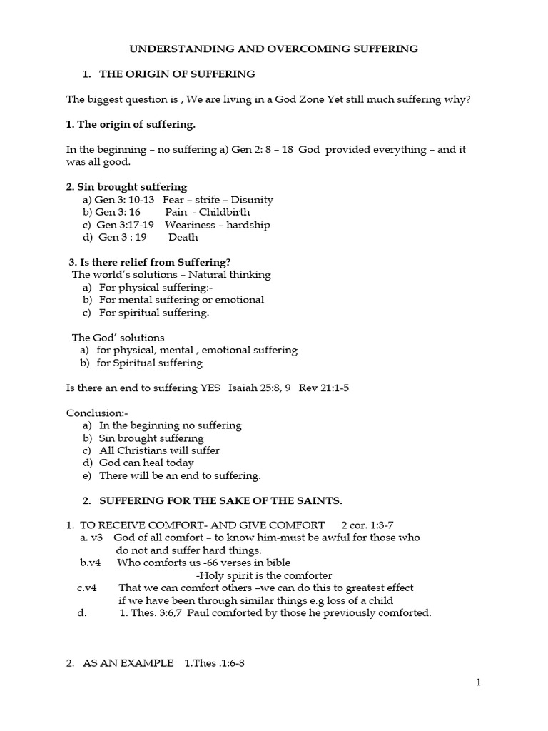 Understanding and Overcoming Suffering - 015708 | PDF | Paul The ...