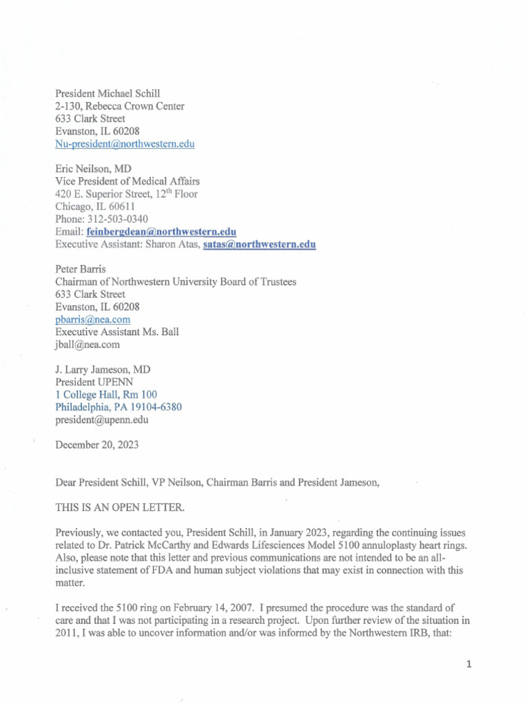 2023-12-20 Schill Neilson Barris Jameson LTR Signed | PDF | Food And Drug Administration ...