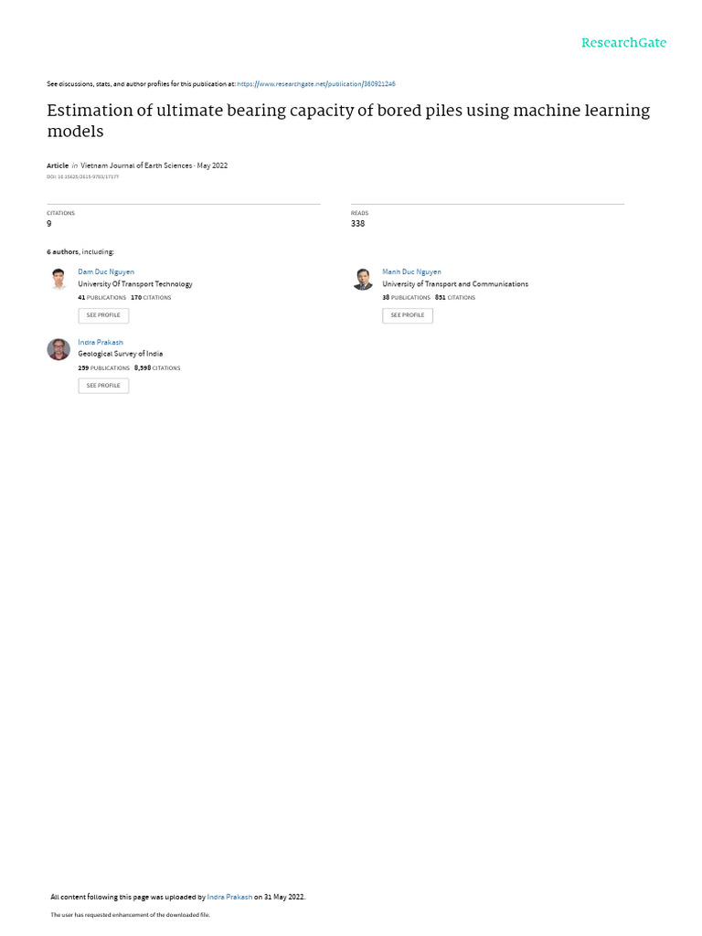 ML Models for Bored Pile Capacity | PDF | Support Vector Machine | Deep Foundation