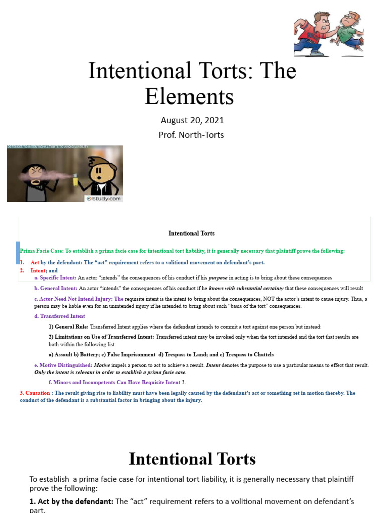 Intentional Torts Powerpoint 2021 | Download Free PDF | Trespass | Tort