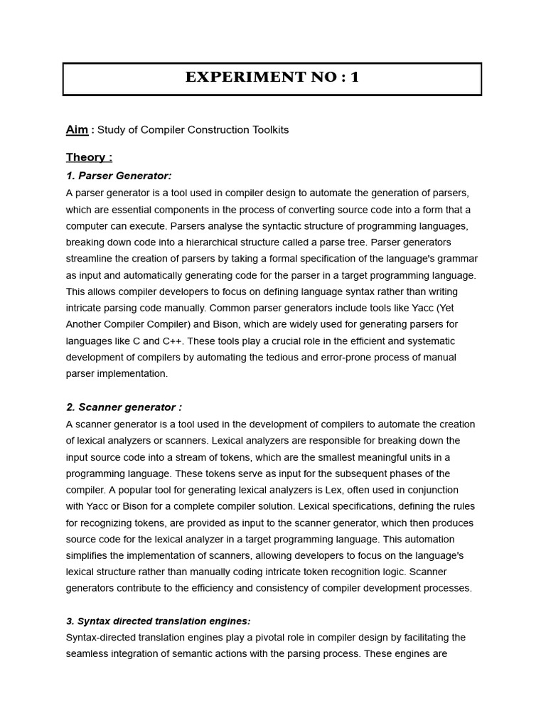 Compiler Design Lab | Download Free PDF | Compiler | Parsing