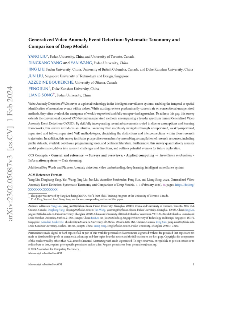VideoAnamolyDetection Survey | PDF | Sensitivity And Specificity | Deep Learning