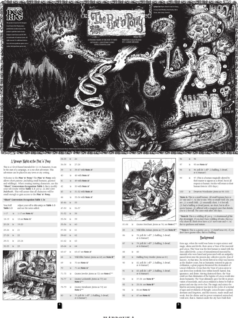 A Strange Night at The Pint N' Pony Maps & Handouts (DCC) | PDF