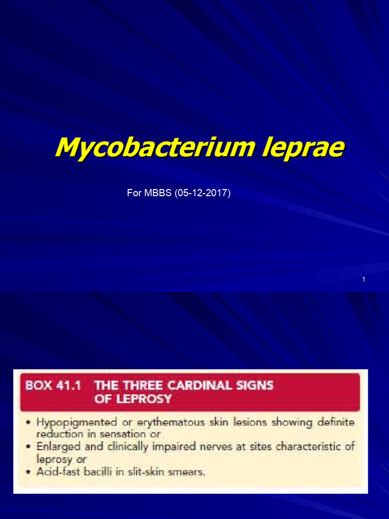 Leprosy Pathogenesis Overview | PDF | Leprosy | Clinical Medicine