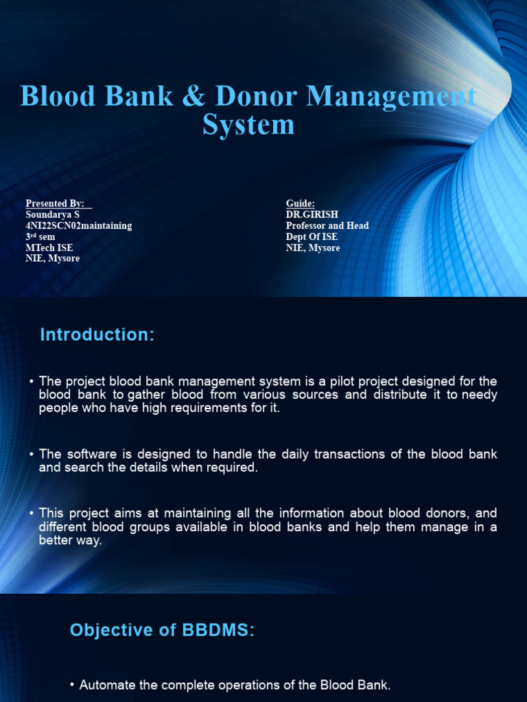 Blood Bank & Donor Management System - Societal | PDF | Blood Donation ...