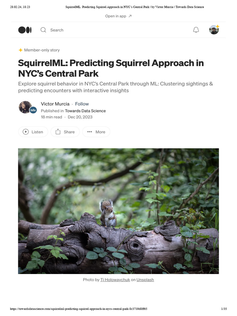 SquirrelML - Predicting Squirrel Approach in NYC's Central Park - by Victor Murcia - Towards ...