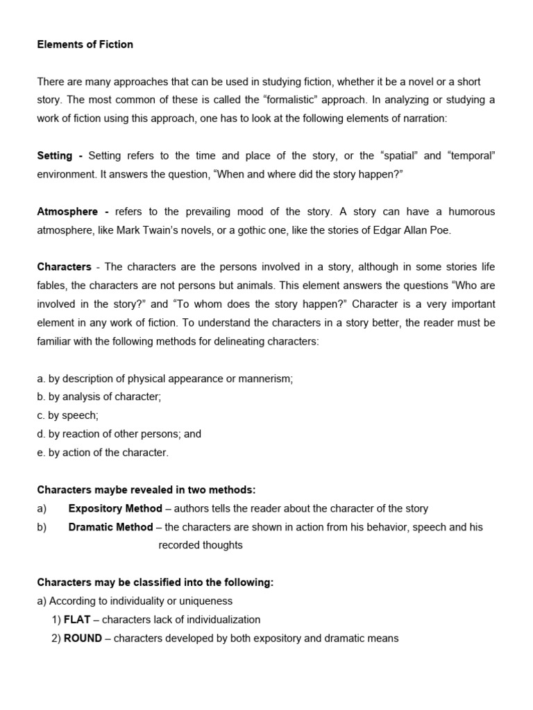 Elements of Fiction | PDF | Narration | The Scarlet Letter