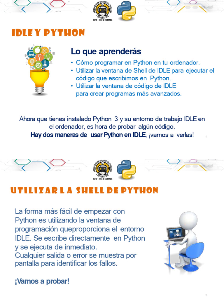 Programar en Python con IDLE | PDF | Python (lenguaje de programación ...