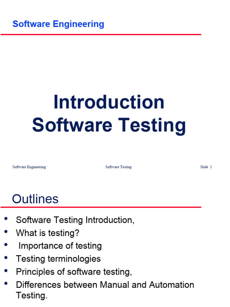 Introduction To Software Testing | PDF | Software Testing | Software Bug