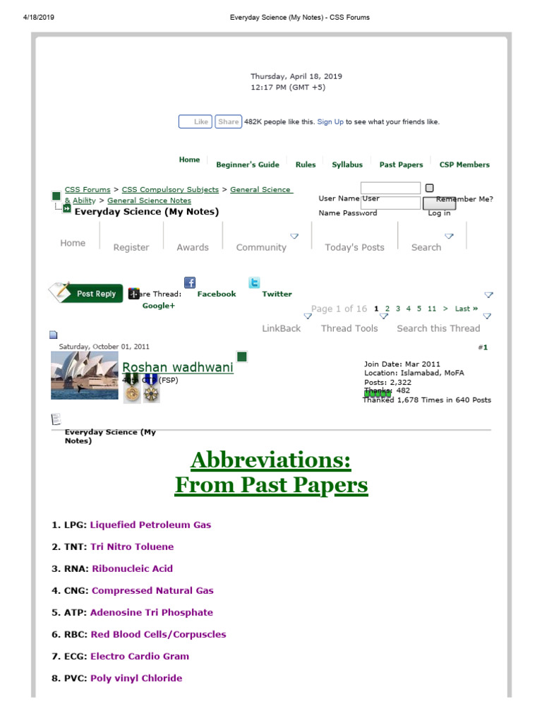 Everyday Science My Notes Css Forums | PDF | Electrical Resistance And ...