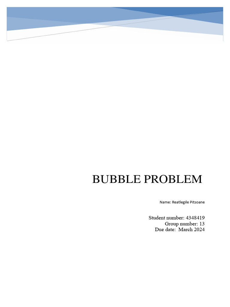 Bubble Problem Lab Report. | PDF | Force | Mass