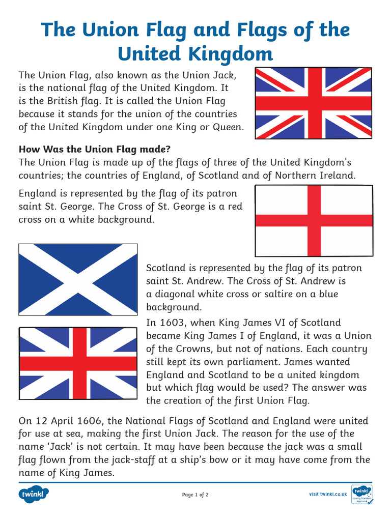 CfE G 005 The Union Flag and Flags of The United Kingdom Information ...