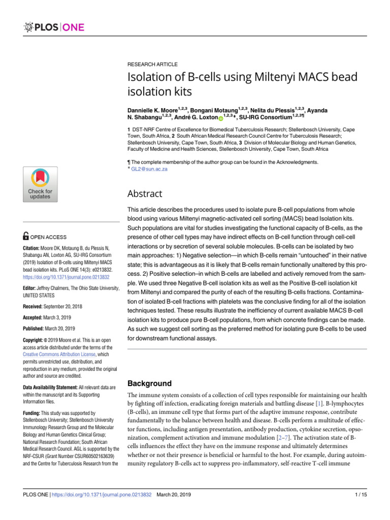 Methods For B-Cells | PDF | Immune System | B Cell