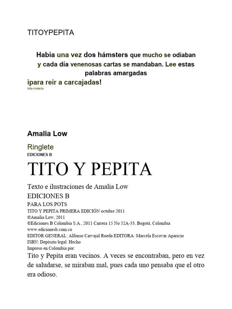 Tito y Pepita | PDF