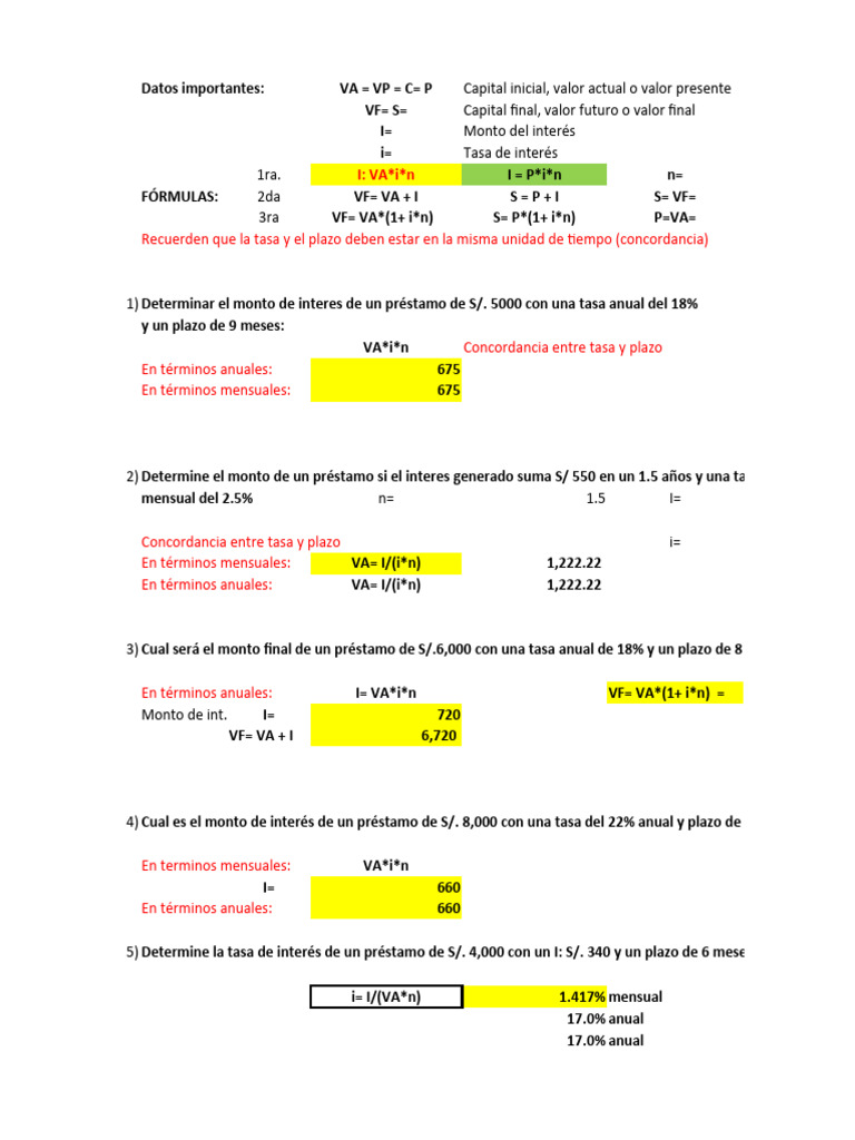 Ejercicios Interés Simple | PDF | Interés | Comercio
