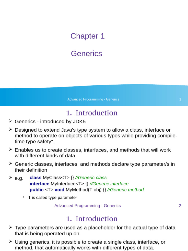 Generics Pdf Parameter Computer Programming Method Computer 