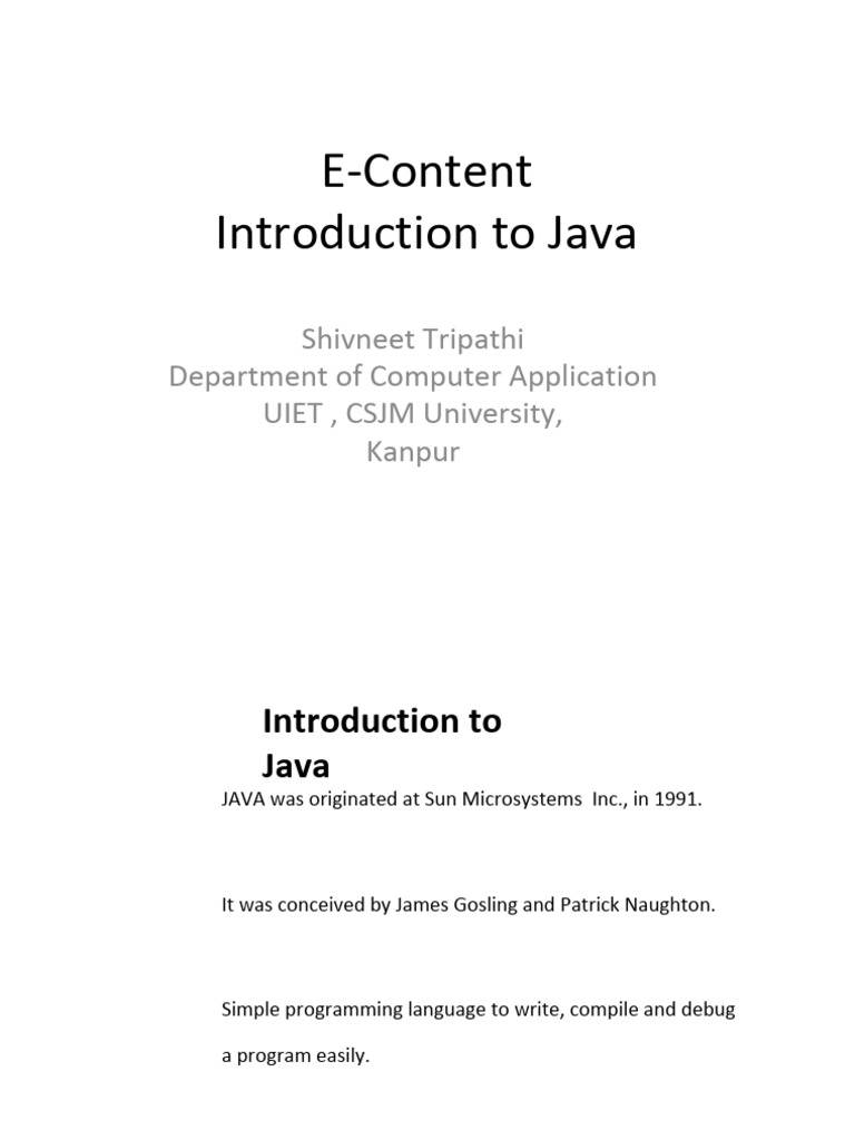 Java Note 1 | PDF | Java (Programming Language) | Java Virtual Machine
