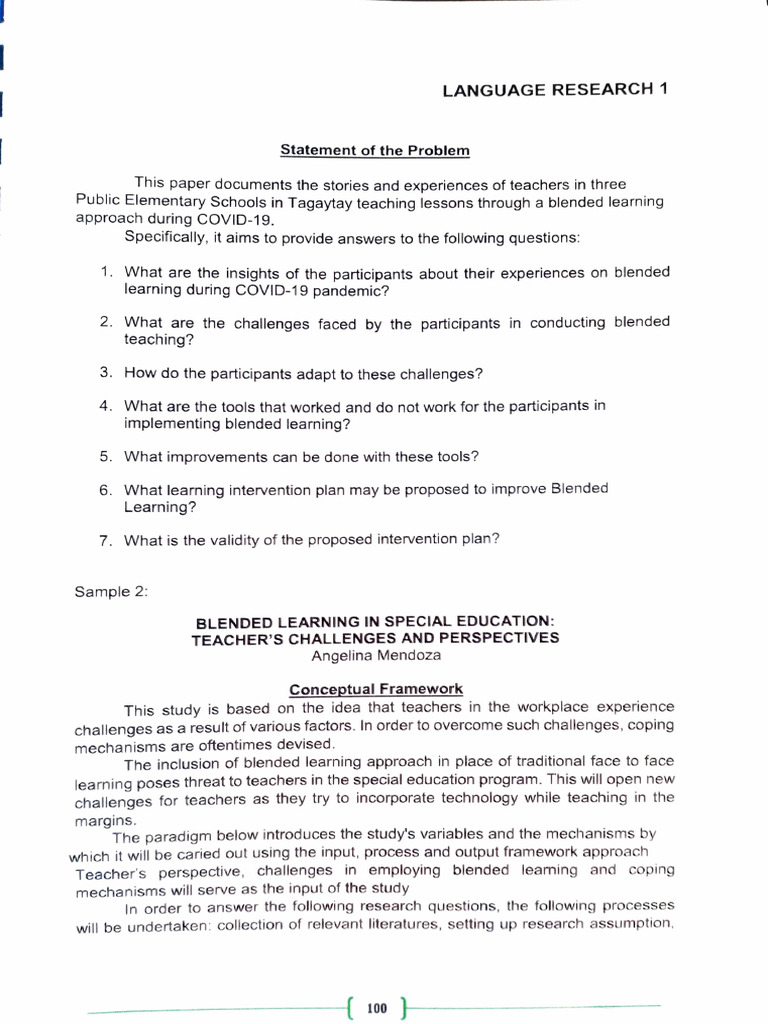 Statement of The Problem | PDF | Methodology | Scope (Computer Science)