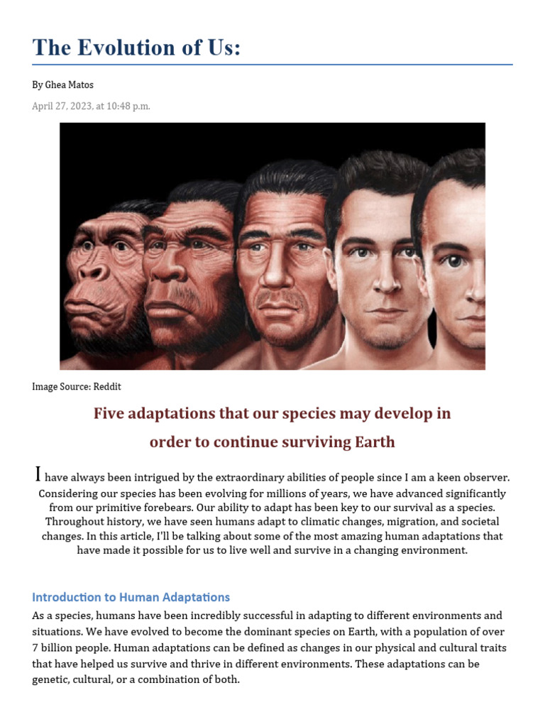 The Evolution of Us - 5 Fascinating Human Adaptations That May Help Us ...