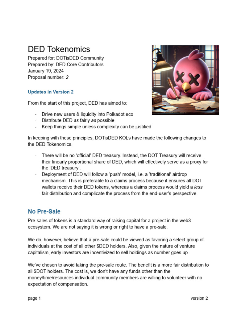 DED Tokenomics (v2) | PDF | Economies