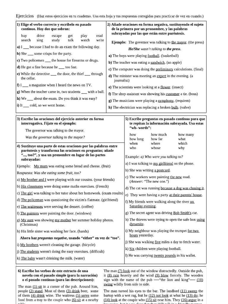 Pasado Continuo | PDF