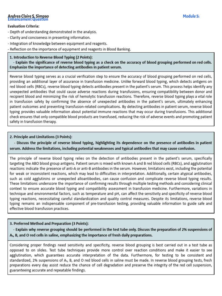 SIMPAO BB Lab - Activity #5 | PDF | Blood Type | Blood Transfusion