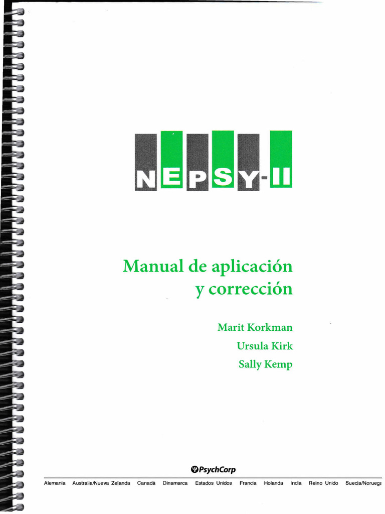 Manual NEPSY-II: Aplicación y Corrección | PDF | Inteligencia ...