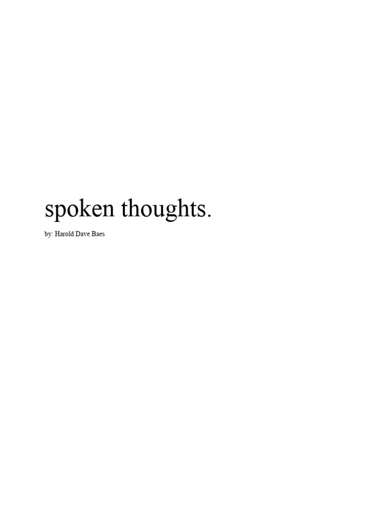 Spoken Thoughts | PDF | Feeling | Thought