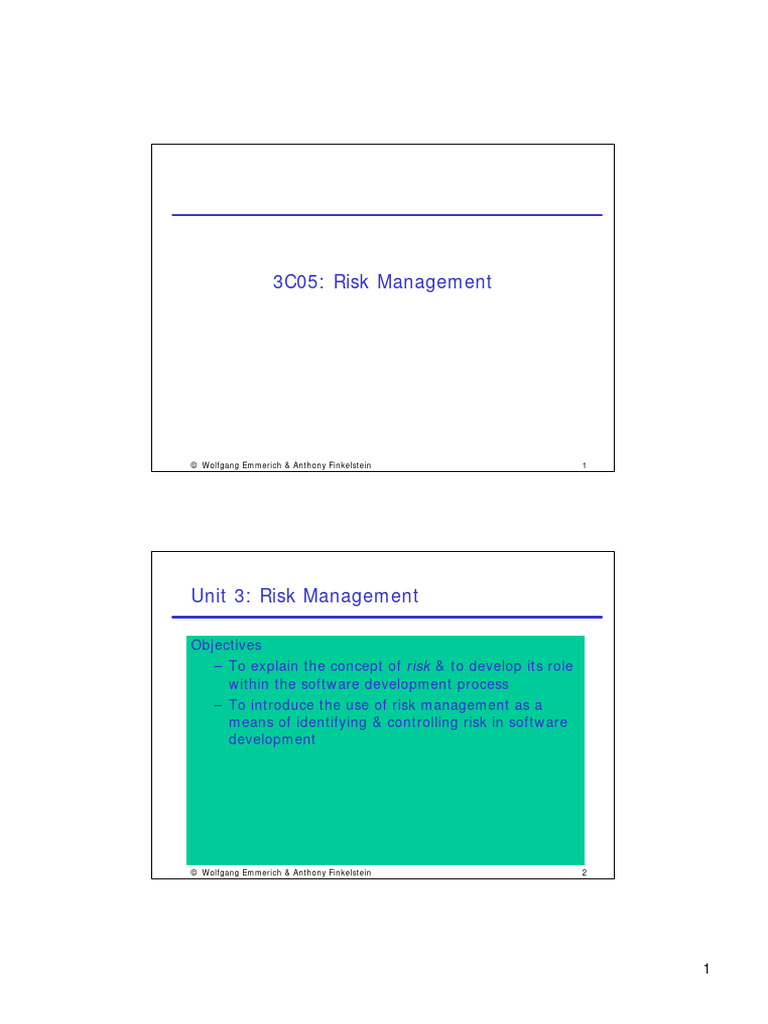 Risk Managament in SE | PDF | Risk | Risk Management
