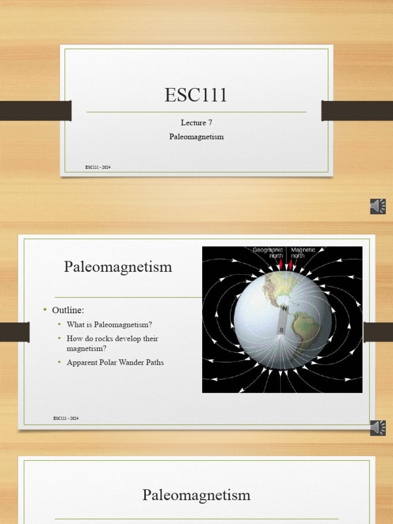 ESC111 Lecture 7 - Paleomagnetism-3 | PDF | Earth's Magnetic Field | Magnetism