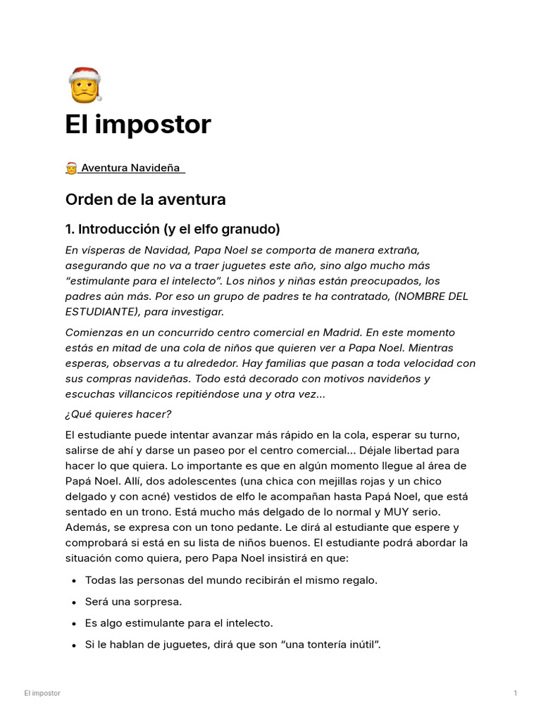 El Impostor | PDF | Navidad | Papá Noel