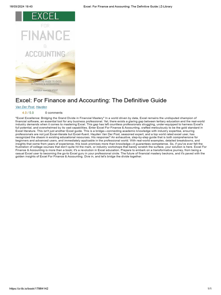 Excel - For Finance and Accounting - The Definitive Guide - Z-Library | PDF