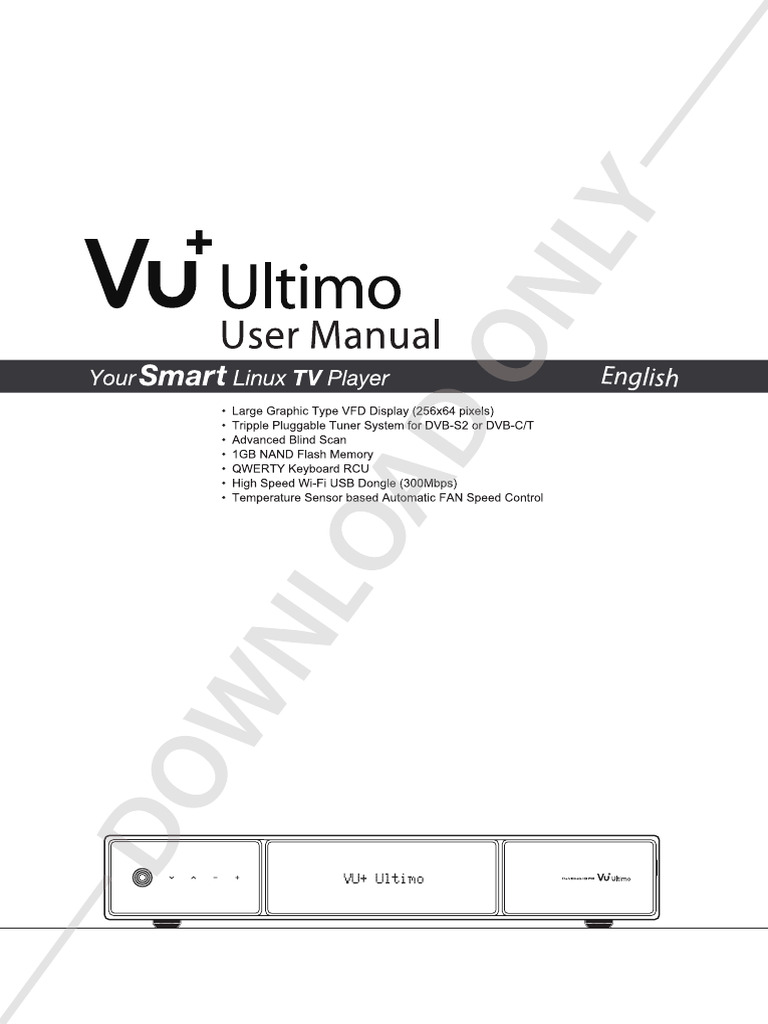 Manual Recetor Satelite VU+ ULTIMO Eng. | PDF