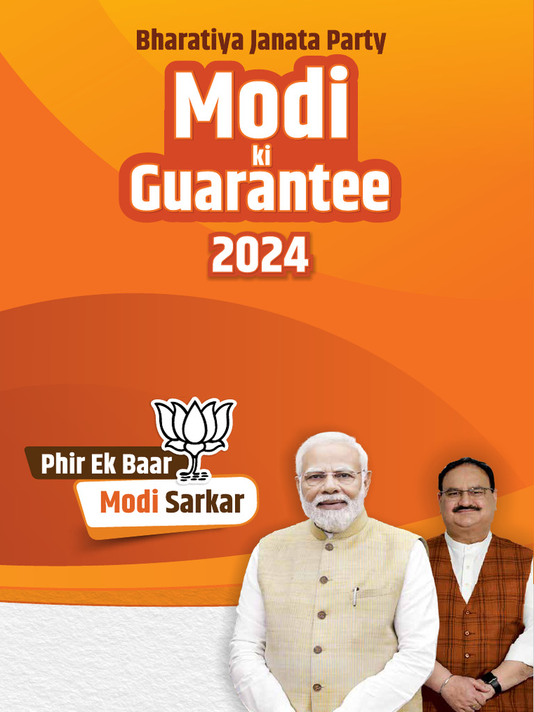 BJP Manifesto 2024: Modi Ki Guarantee Sankalp Patra (English) | PDF ... BJP Manifesto 2024: Modi Ki Guarantee Sankalp Patra (English) | PDF ...