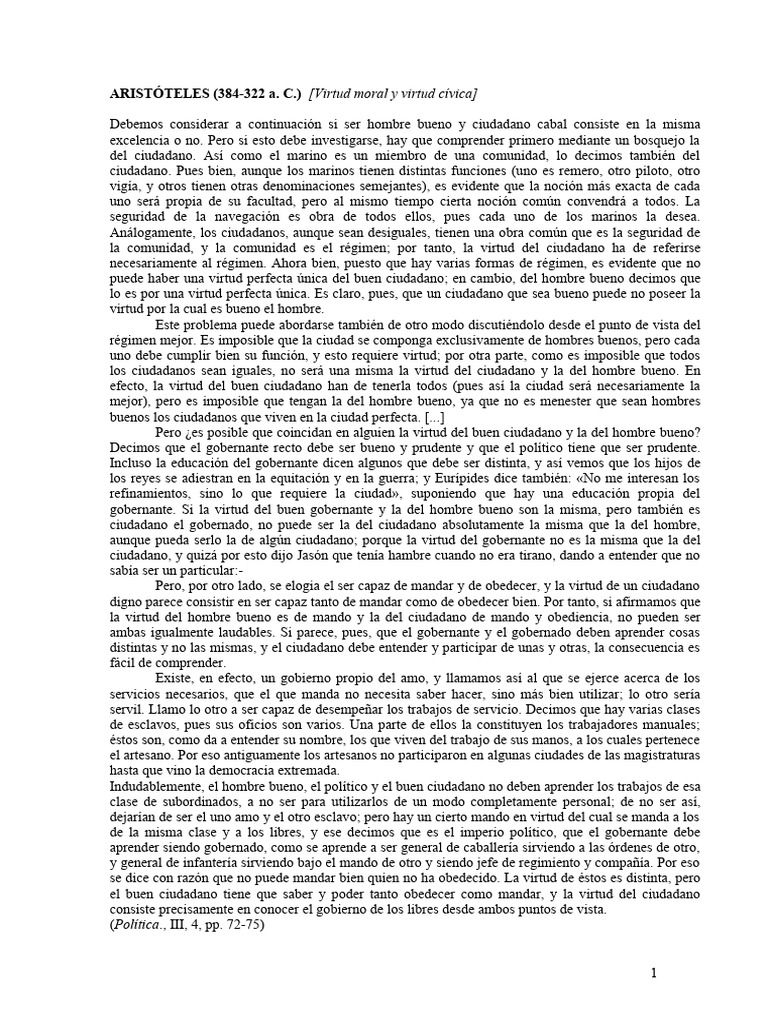 Virtud moral y virtud cÃ­vica | PDF | Virtud | Ciudadanía